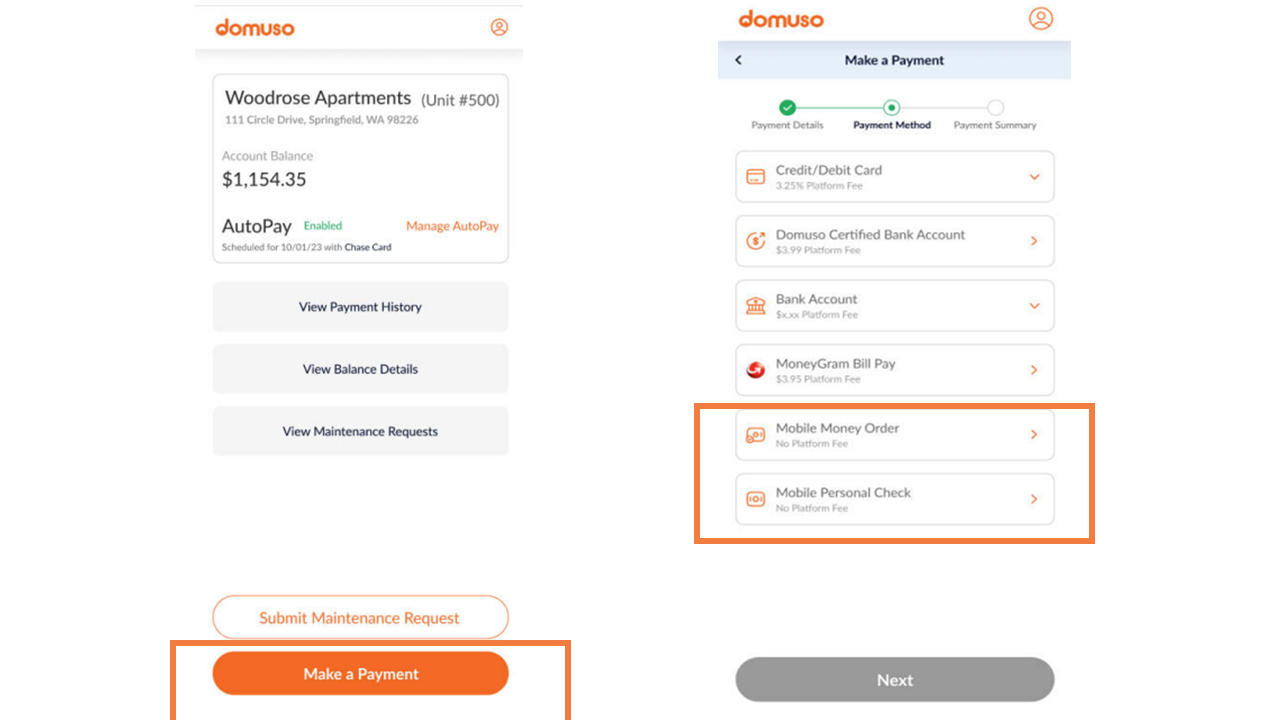 How to Use Mobile Check Pay with Domuso – Domuso Support